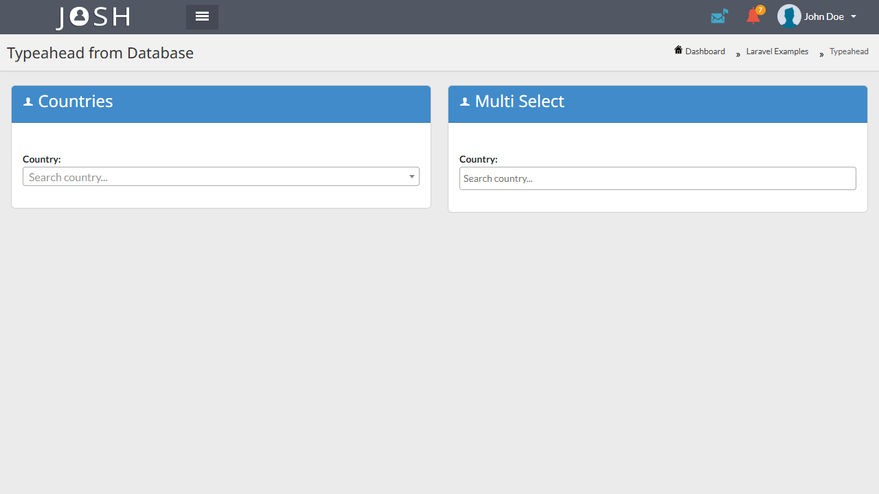 Josh - Laravel Admin Template + Front End + CRUD by jyostna | CodeCanyon